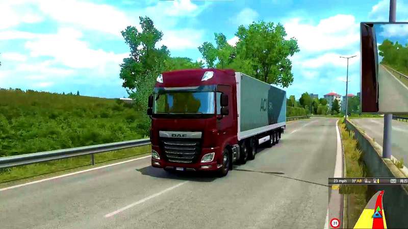 欧洲卡车模拟2:开着达夫送快递,看了一眼飞机差点又出事了