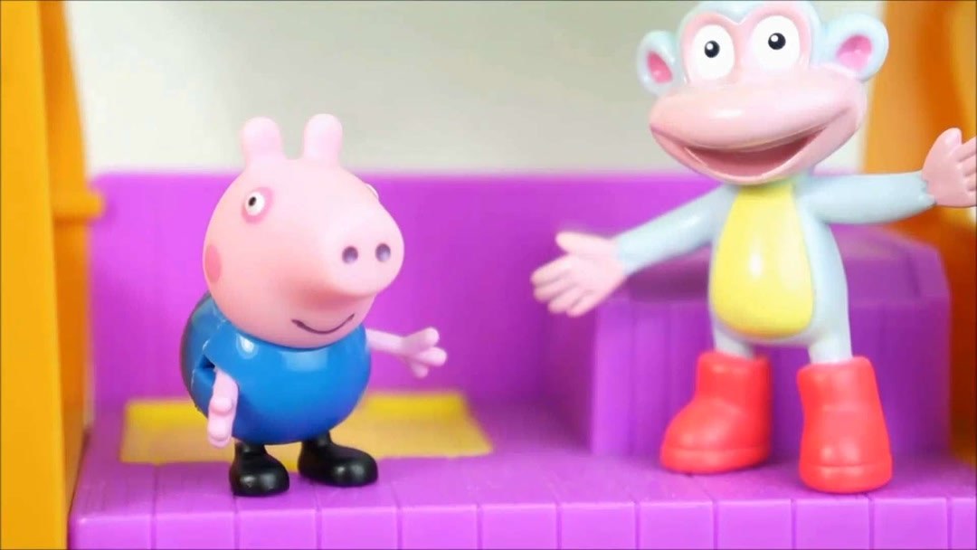小猪佩奇:乔治和可爱的猴子玩