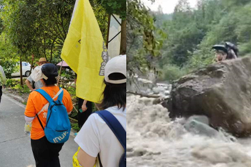 百人旅行团在龙漕沟山洪中死里逃生:遇险游客向旅行社追责