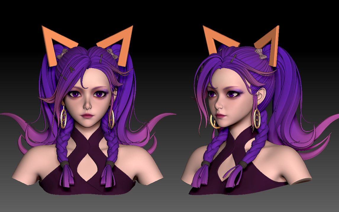 ...角色模型制作!“音你闪耀”孙尚香皮肤建模教程!CG人物教程 3d雕刻