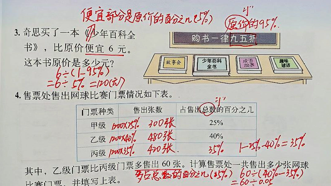 六上七单元百分数应用三4课后作业,做懂习题,掌握百分数应用题