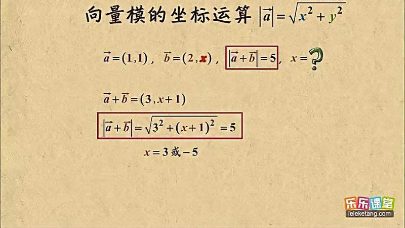 高一数学平面向量,看懂这个视频就理解向量模的坐标计算了