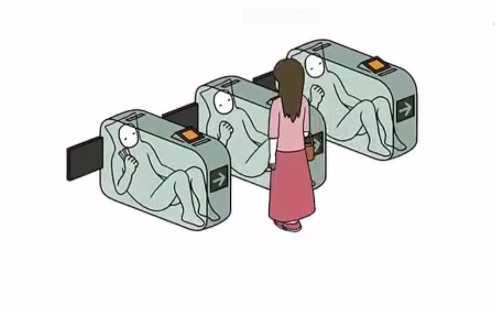 一个全人工的荒诞世界,自动检票机里藏着人,连地铁由人扛着前行