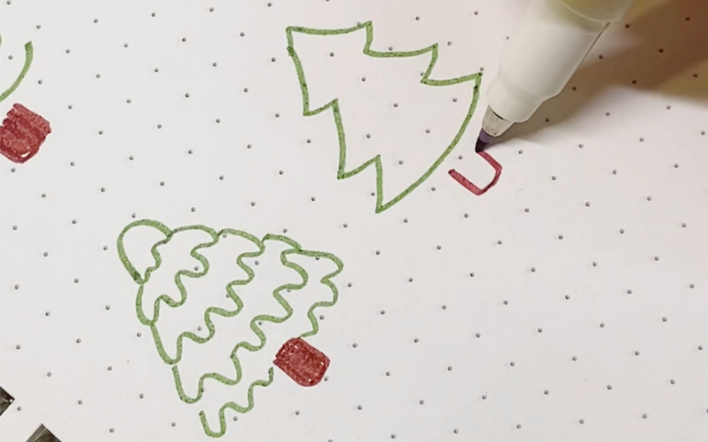 【手绘素材】两分钟教你画出超简单的简笔画圣诞树～