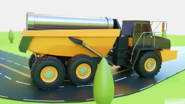 幼儿色彩启蒙:3D汽车动画,卡车工作模拟