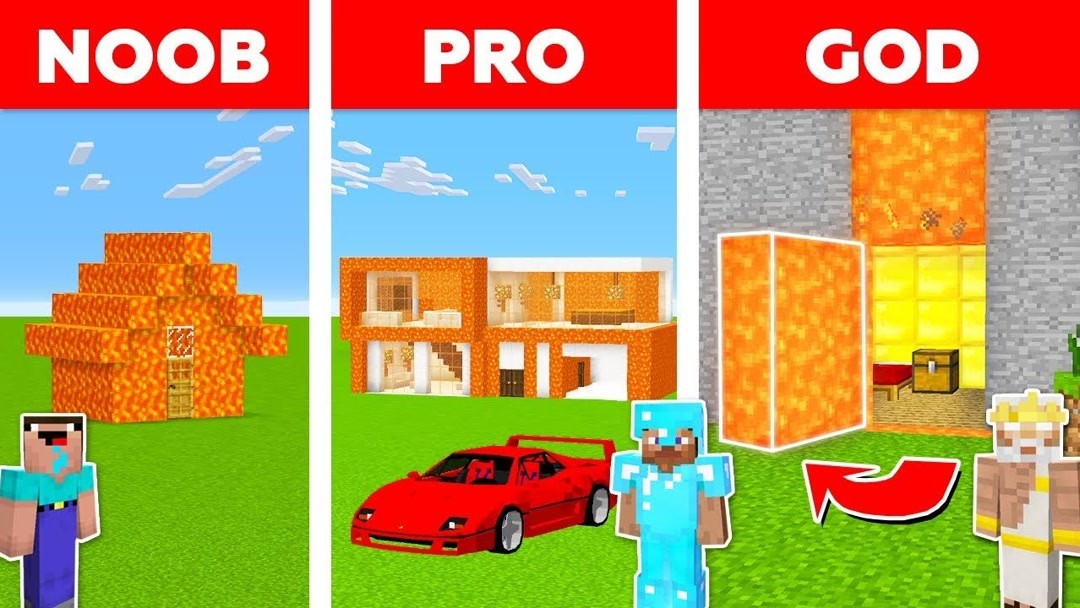 我的世界MC动画:隐藏的熔岩的房子