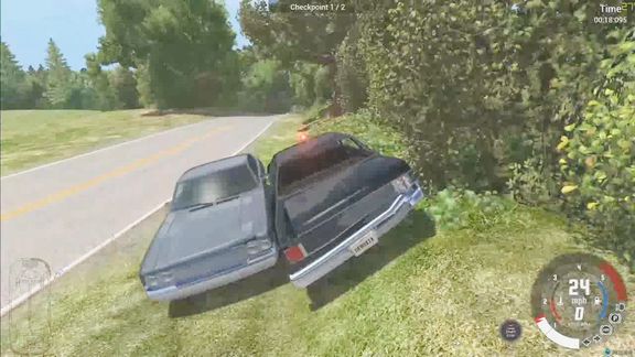 BeamNG车祸模拟器,警匪追逐挑战,25秒搞定对手