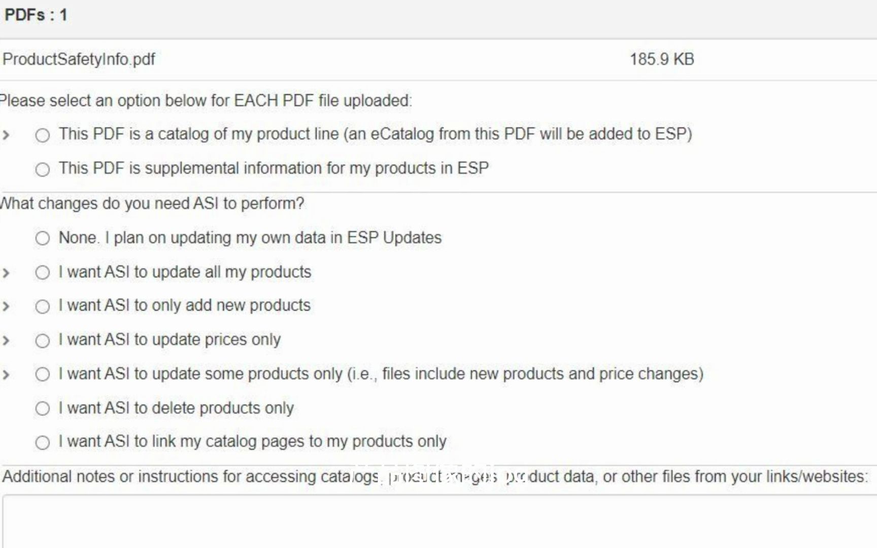 美国ASI平台注册申请后,在ESP通过(Material intake)功能上传产品