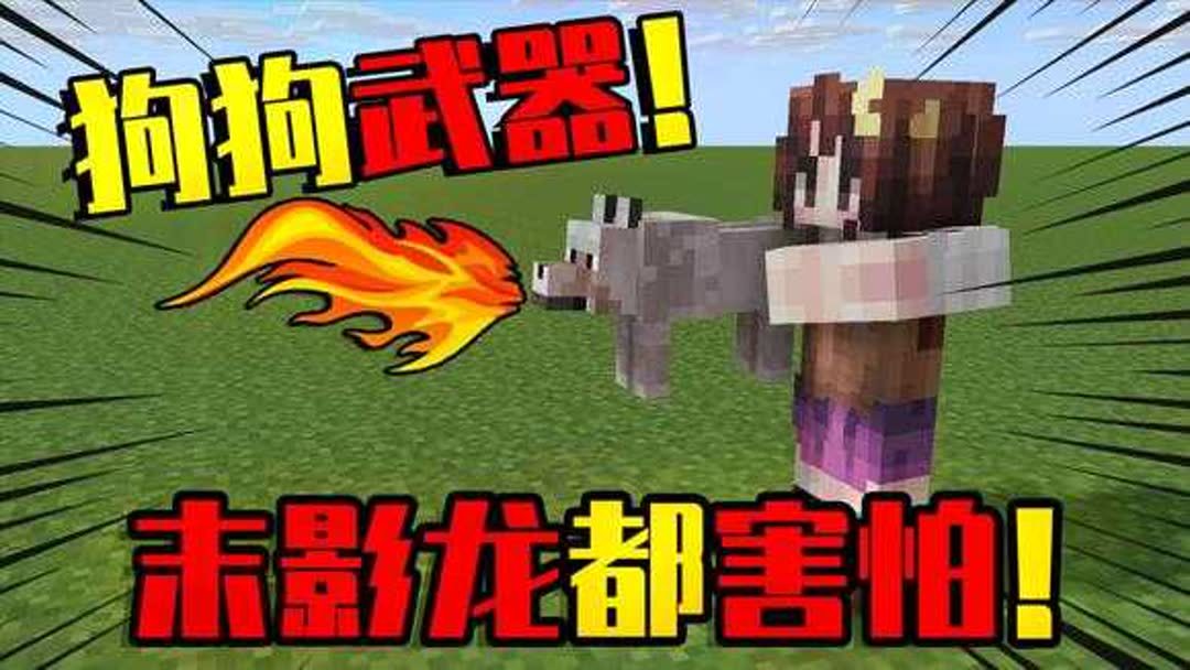 我的世界mod:MC里的狼变成武器!不仅能喷火,还能发射子弹!
