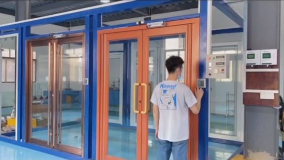 电动地弹簧使用展示#门控五金 #自动门 #装修设计 #电动开门机