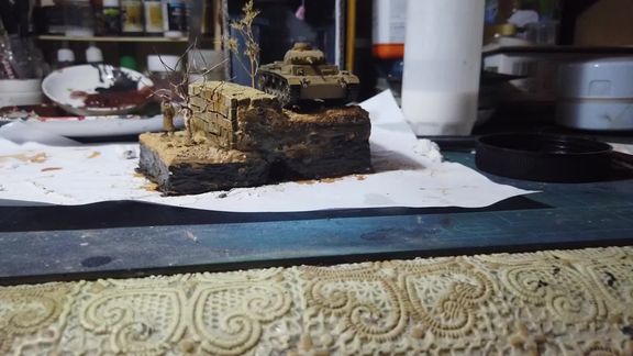 四号坦克场景#微缩场景 #模型 #模型制作 #军事模型