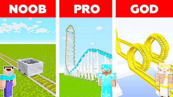 我的世界搞笑动画:MC世界动画中的过山车挑战趣事,看好谁呢