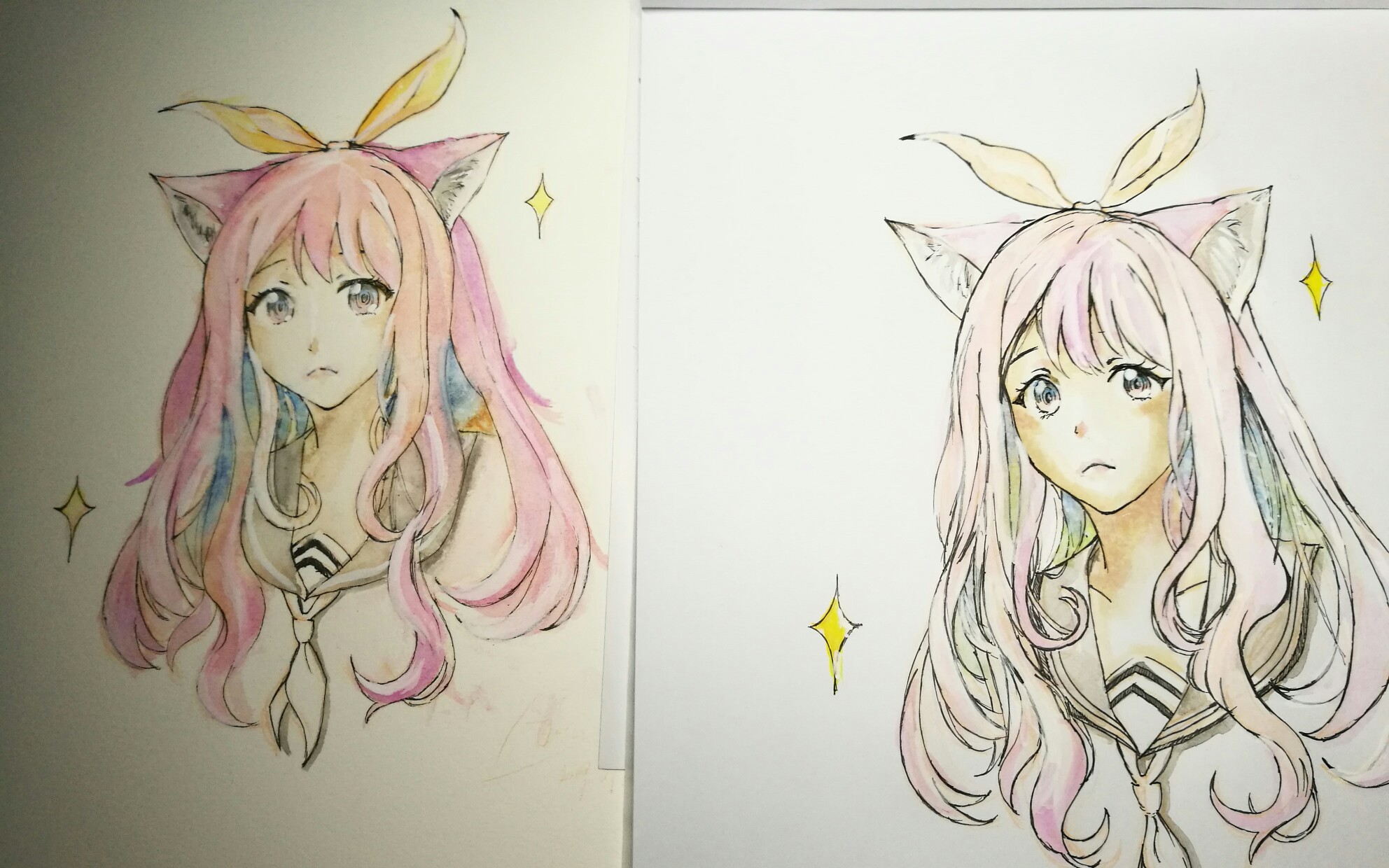 【手绘】水彩专用纸与马克笔专用纸的水彩测试