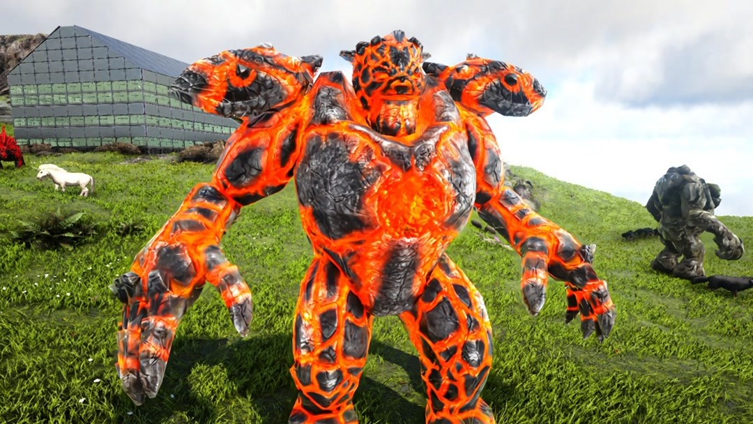 【暗墨】火山发现火焰石头人怎么才能抓到他 方舟生存进化盖亚 40