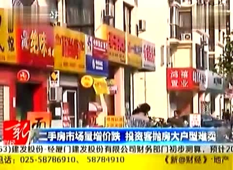 二手房市场量增价跌 投资客抛房大户型难卖 101023 新财经
