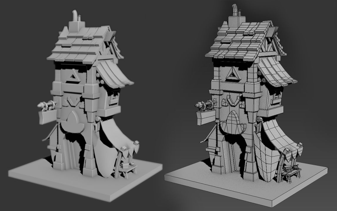 3Dmax场景建模教程,简单房屋模型案例,低模搭建房屋结构