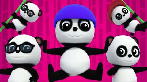 熊猫宝宝英文慢速启蒙 儿歌 : 第27集 Little Five Pandas