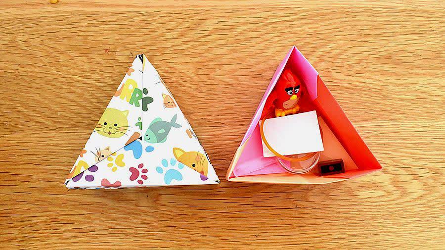 三分钟教大家做一个三角形的收纳盒,好看又实用