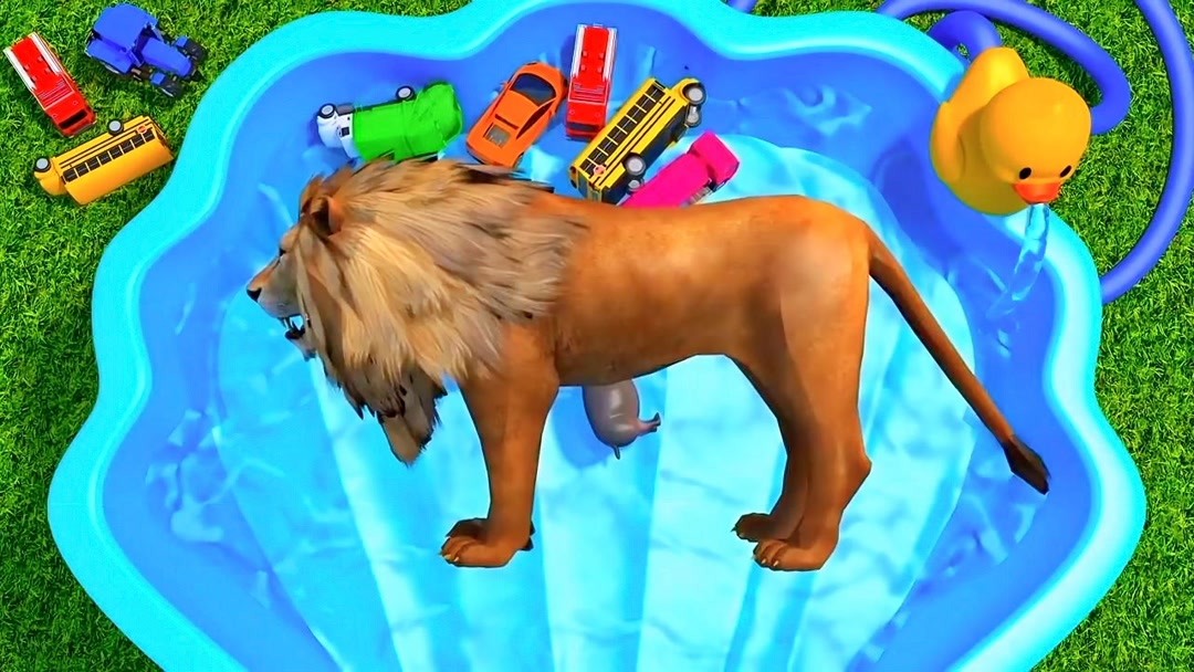 少儿卡通动画 介绍拖拉机,警车,消防车和运油车 益智玩具