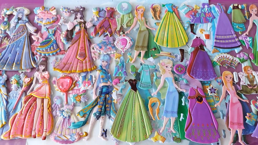 冰雪奇缘换装贴纸,安娜艾莎和四位仙子玩换装贴纸,你喜欢罗丽吗