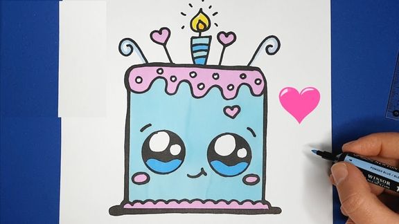 儿童简笔画:漂亮蛋糕画画