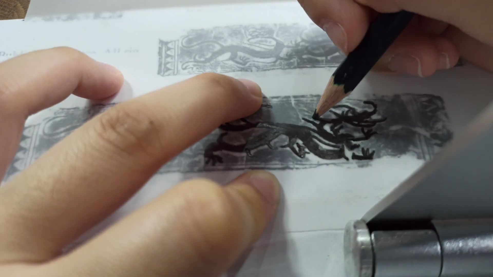 龍虎紋畫像磚 橡皮印章製作