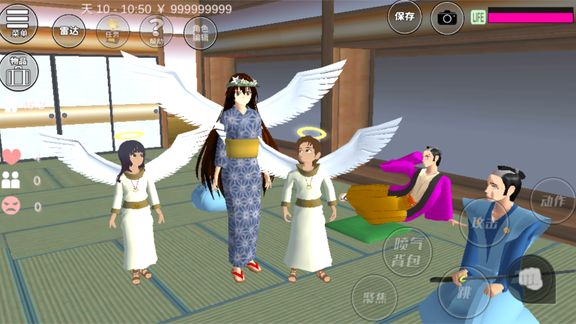 樱花校园模拟器:落魄公主带着双胞胎回城堡看望地下皇帝的生活