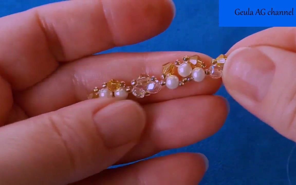 串珠 珍珠和火焰抛光水晶珠手镯教程