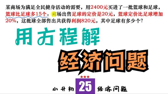 小升初经济问题(5),用方程解经济问题!