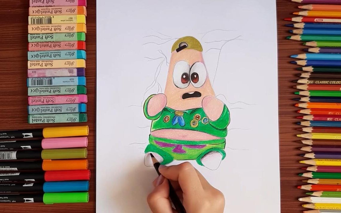 【彩铅画教程】 零基础无压力的《派大星》超详细教程