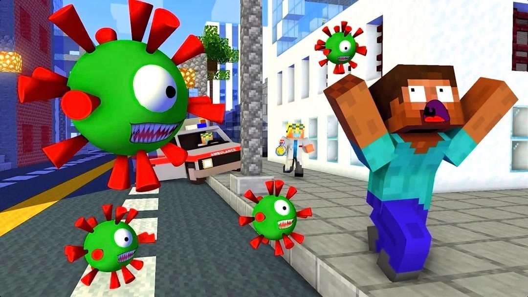 我的世界搞笑动画:怪物们对抗病毒挑战!