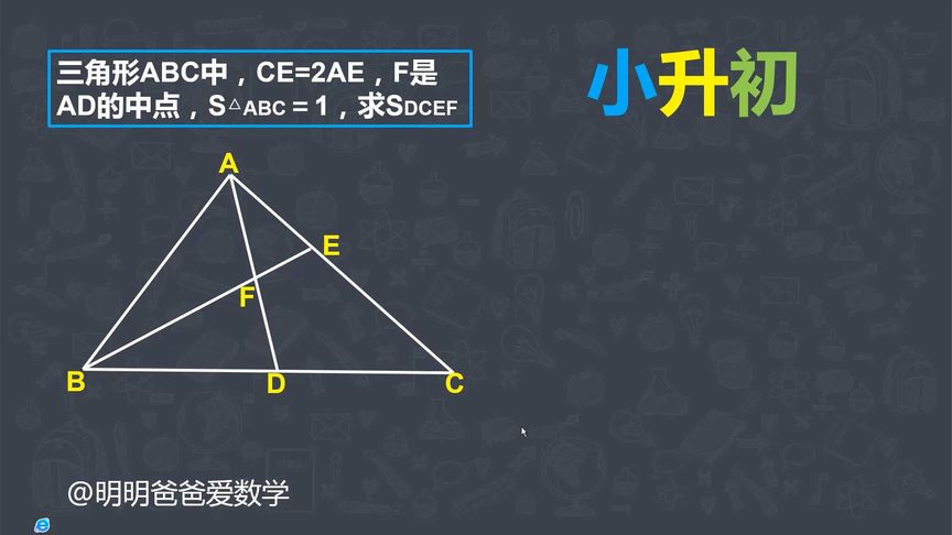 小升初数学:一道图形题,考试真题,有一定难度,用到燕尾模型