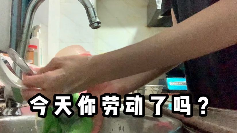 #宅家日常#分担家务——洗碗 劳动使我快乐!今天你劳动了吗?