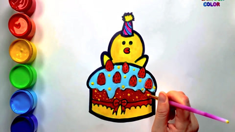 儿童益智绘画——如何画和甜蜜的蛋糕