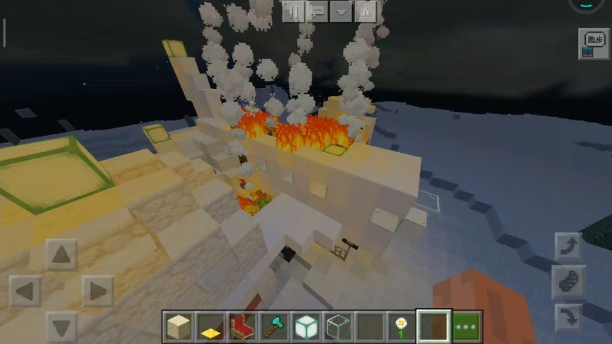 MC我的世界,笨蛋村民把飞机开到我的神殿房子上坠机