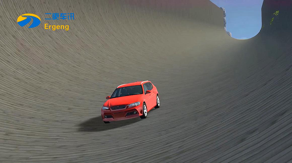 真实模拟汽车挑战光滑通道全过程!