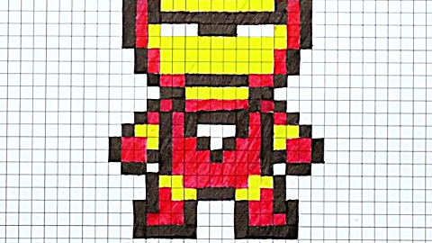 用格子画一个钢铁侠