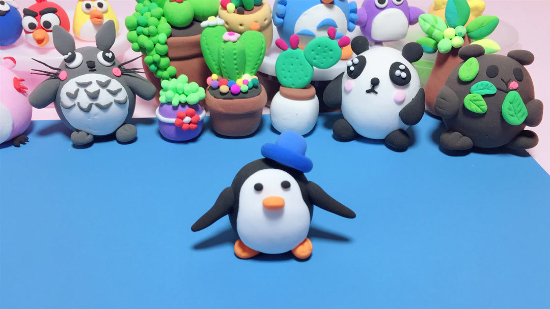 超轻粘土彩泥橡皮泥 制作简单又可爱的小企鹅教程