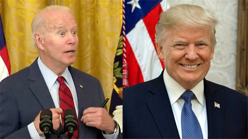 美国总统拜登竞选下届总统不被本党看好!共和党多数支持特朗普!