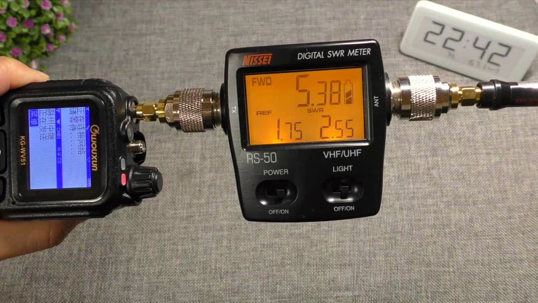 入手欧讯WV51公网加模拟段对讲机,拿出仪器测试一下U段发射功率