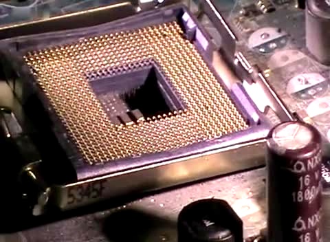 主板维修焊接视频12.插针775CPU座拆焊