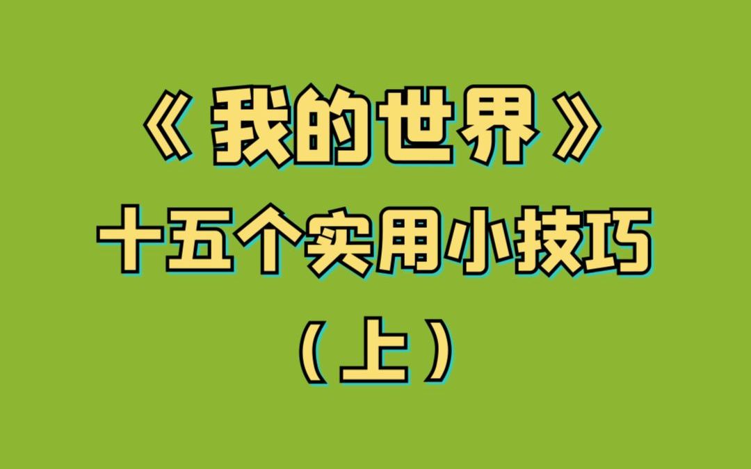 【我的世界】15个实用小技巧(上)