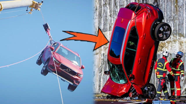 惊人的极端碰撞测试!车子从30米的高空扔下