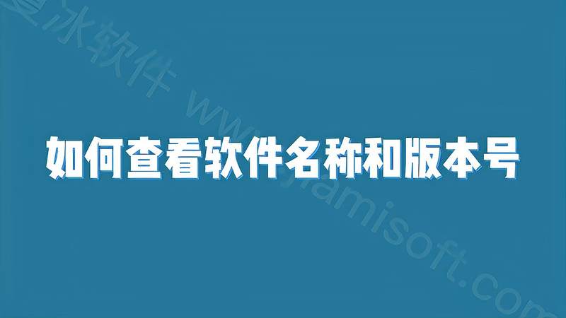 如何查看软件名称和版本号