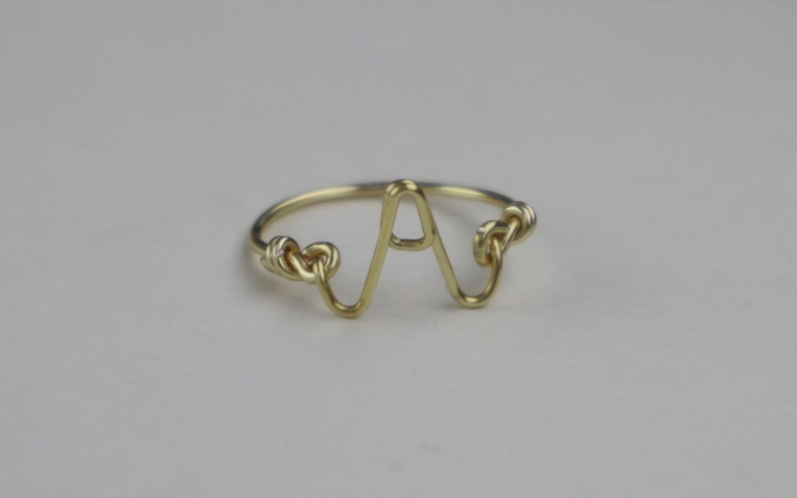 【静默的美好】线首字母戒指字母A -简易DIY珠宝制作教程