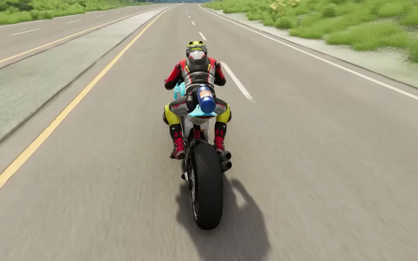 BeamNG模拟摩托车飙车碰撞车祸