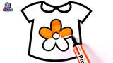 儿童绘画给宝宝画短袖衣服简笔画并涂上颜色