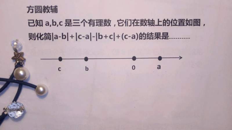 七上数学:根据数轴上点的位置判断绝对值里面的式子的正负。