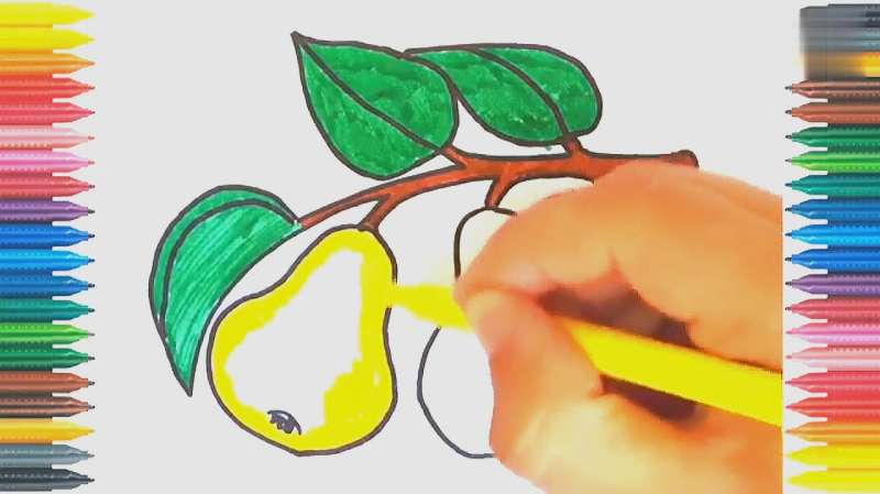 儿童简笔画可爱小梨子