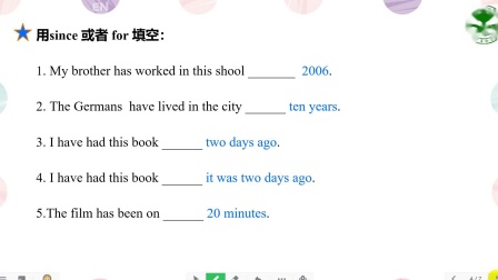 九年级英语Unit1since和for的用法-冯秀清.mp4.wmv